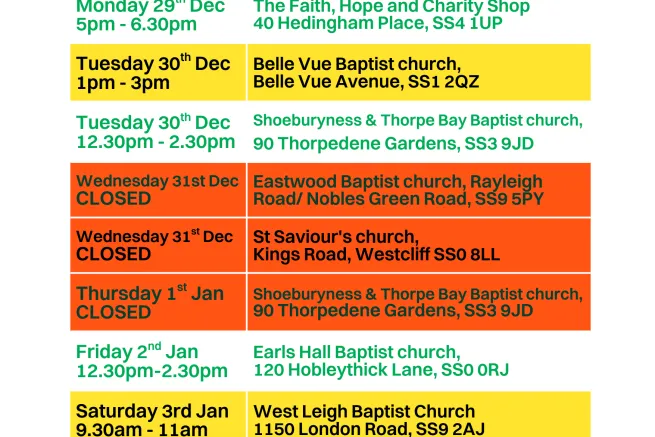 Locations | Southend Foodbank